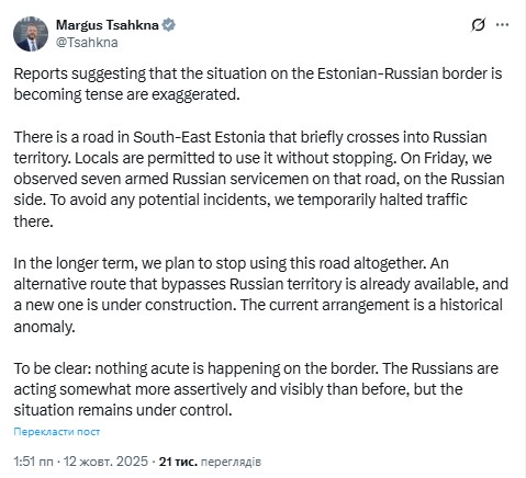 Tsahkna : reports of tension on Estonia’s border with Russia are ...