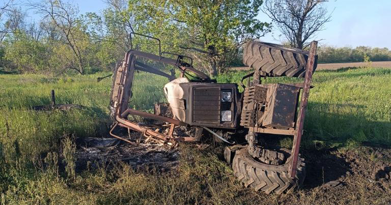 Detonation of a tractor with a mine: Tractor explosion in Kherson ...